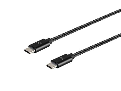Monoprice USB 2.0 Type-C to Type-C Charge and Sync Nylon-Braid Cable - 10 Feet - Black | Fast Charging, Aluminum Connectors, Stay Synced - Palette Series