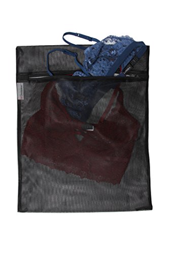 Mesh Laundry Bags - Set of 5 (2 Large, 1 Medium & 2 Premium Round Double Layer Wash Bags - White & Black) for Delicates, Reusable Face Masks, Socks, Baby Items and Laundry Travel Organization