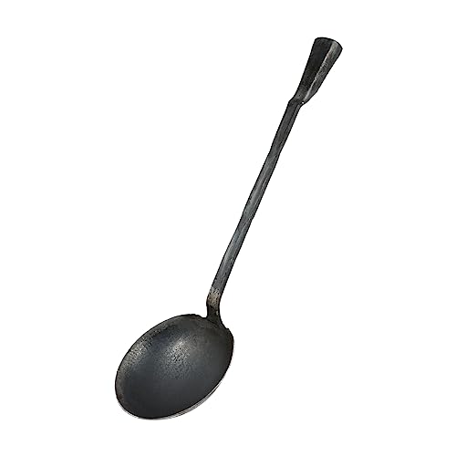 GANAZONO Forged Iron Spoon Mini Scoop Potting Scoop Garden Tractor Scoop Multitools Vegetable Planting Tools High Carbon Steel Spoon Cultivation Feeding Spoon Forging Dark Grey Bath Salt