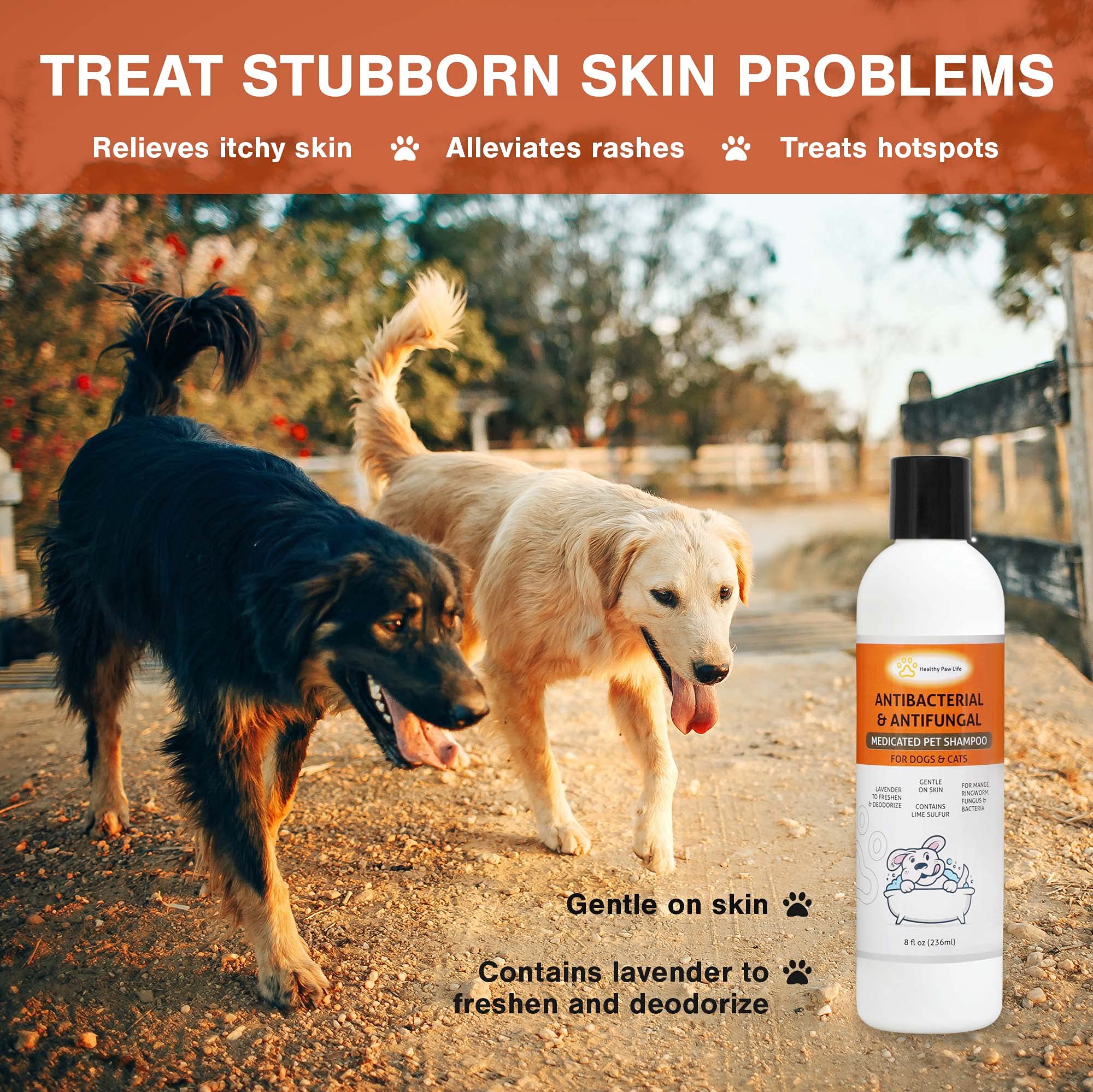 Healthy Paw Life Classic's Lime Sulfur Pet Shampoo - Pet Care and Veterinary Solution for Itchy and Dry Skin - Safe for Dog, Cat, Puppy, Kitten, Horse