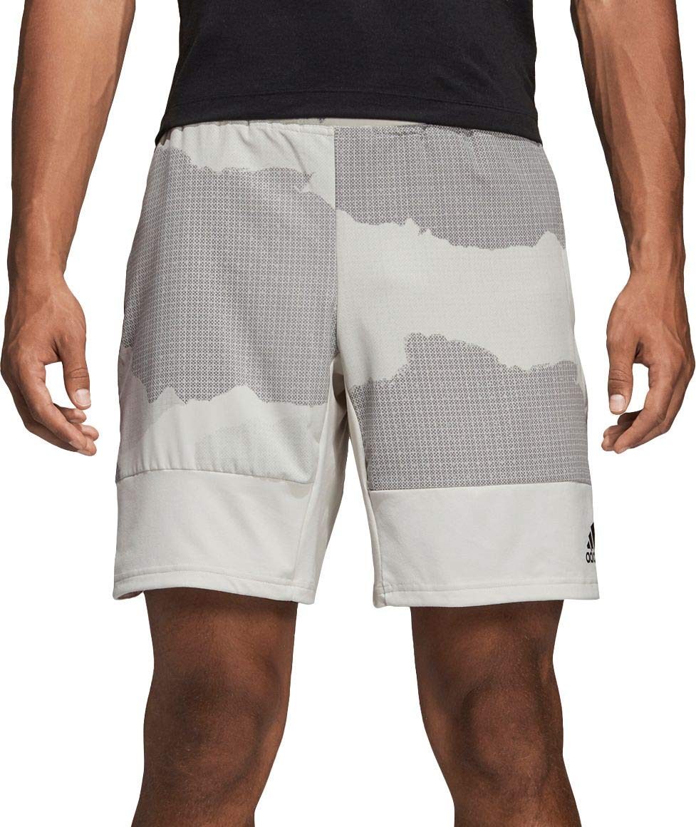 adidas Men's 4Krft Tech 8" Camo Graphic Shorts, Raw White/Grey, Medium
