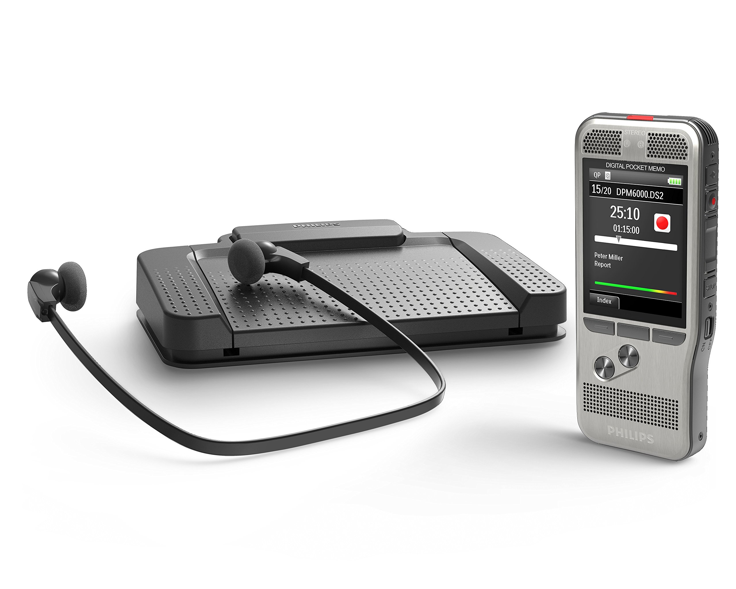 Philips Dpm670002 Pocket Memo Dictation/Transcription Kit, Foot Control