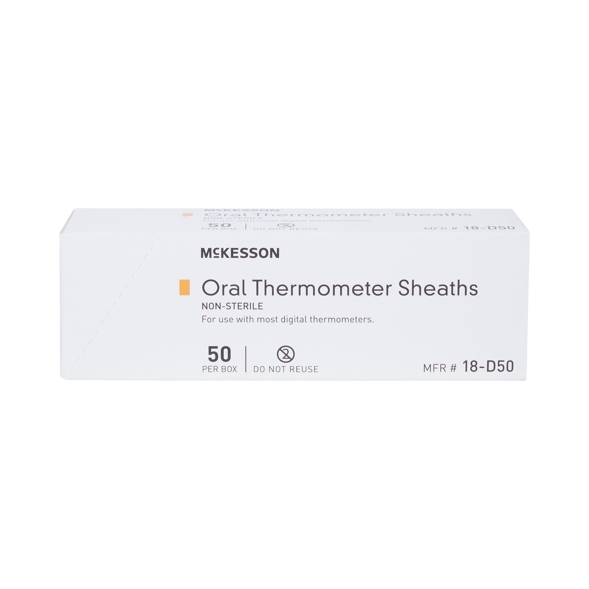 McKesson Oral Thermometer Sheaths, Disposable Probe Cover for Digital Thermometer, 50 Count