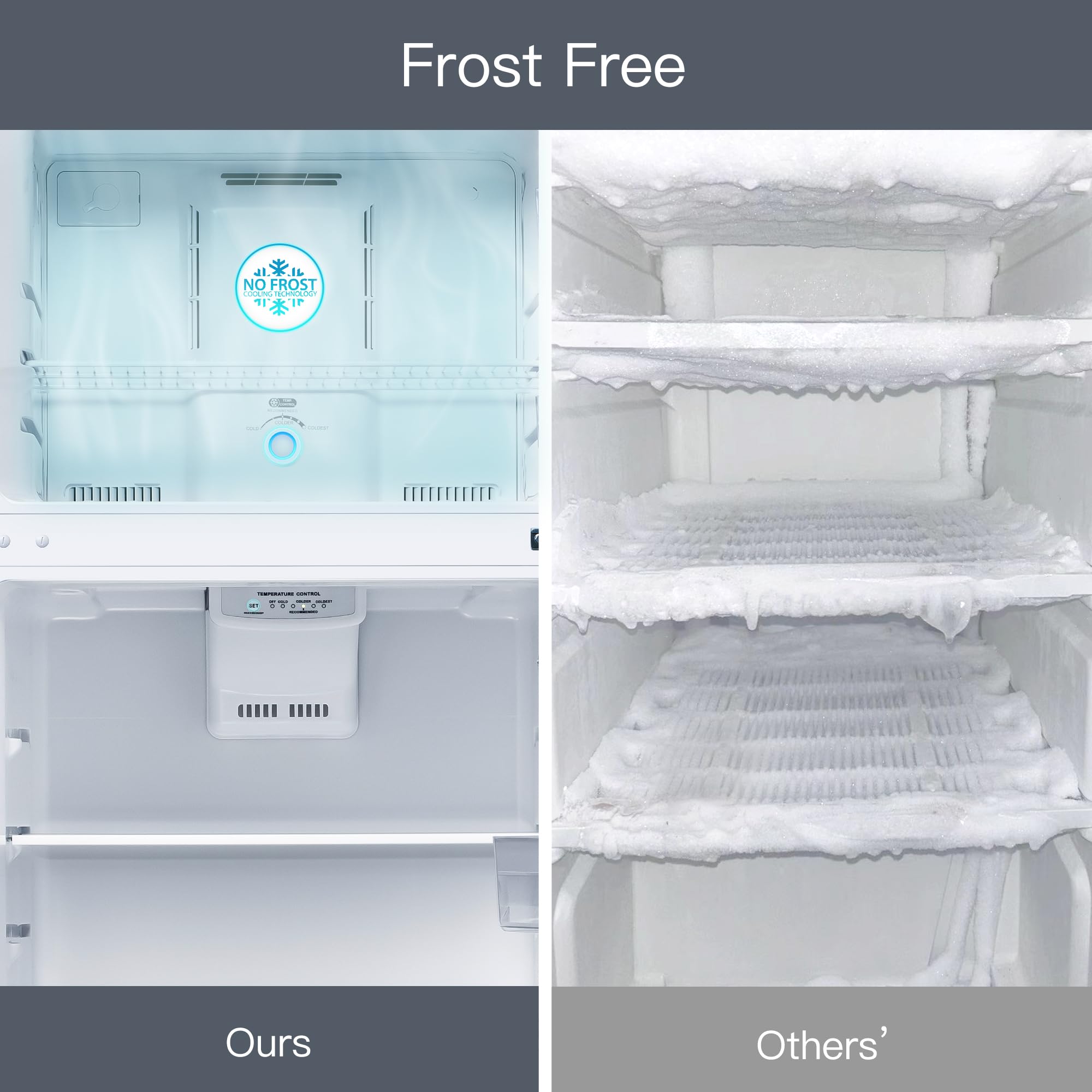 THFRIONE 30“ Top Freezer Refrigerator with 17.6 Cu. Ft.Capacity, Adjustable Thermostat Control, Full Size Freestanding Frost Free Fridge for Garage/Office/Home/Apartment, Stainless Steels Grey