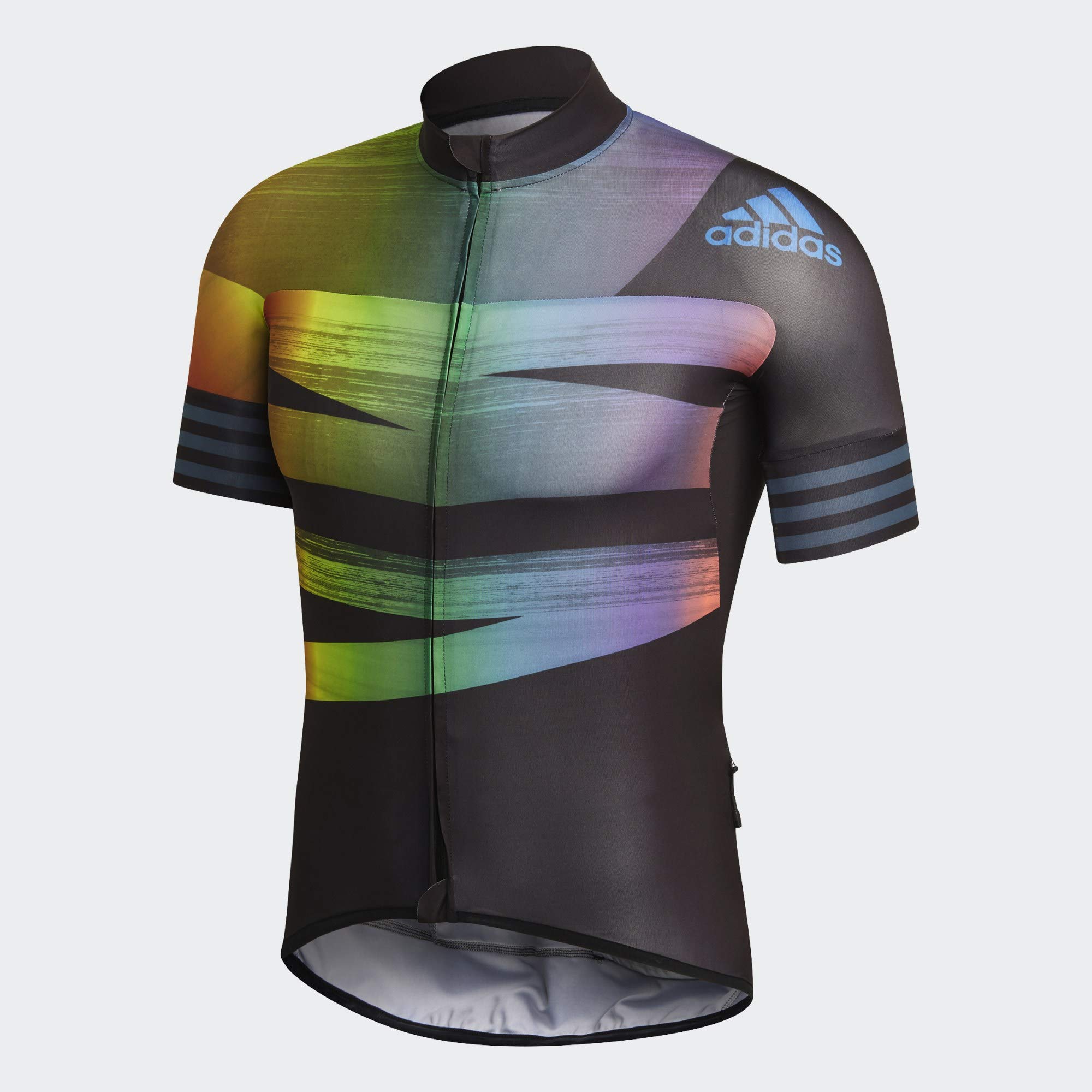 adidas Men's Adistar Jersey Short Sleeve Knitted Pride Black/Glory Blue X-Large