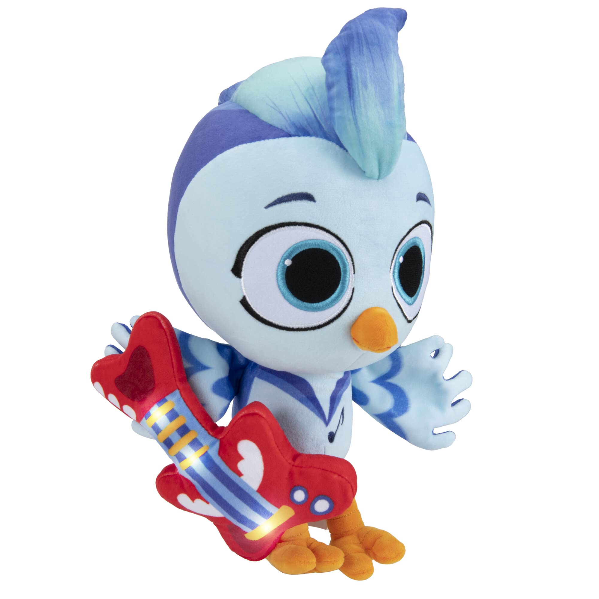 Do, Re & Mi Deluxe Feature Plush - 10-Inch ‘Mi’ The Blue Jay Plush with Lights and Sounds, with Attached Guitar - Amazon Exclusive
