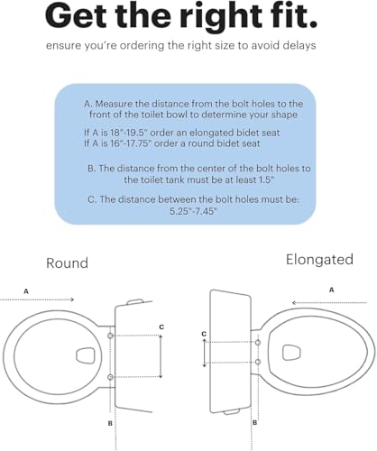 Brondell LT89 Electric Bidet Toilet Seat, Fits Round Toilets, White – Side Arm Control, Warm Water Wash, Strong Wash Mode, Stainless-Steel Nozzle, Nightlight and Easy Installation