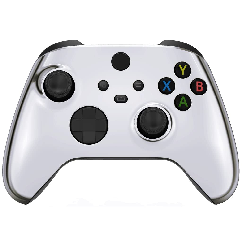Chrome Silver UN-MODDED Custom Controller compatible with Xbox One S/X Unique Design (with 3.5 Jack)