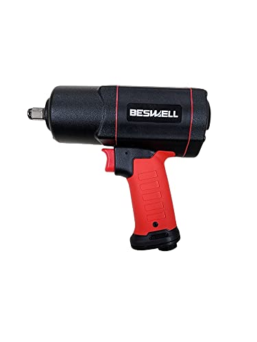 BESWELL BW-112K-1645 Ft.lbs Max Loosen Torque 1/2" Heavy Duty Twin Hammer Air Impact Wrench,Pneumatic Impact Gun,For Truck Tire,Auto garage,Tire shop