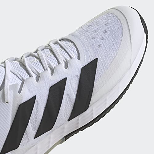 adidas Men's Adizero Ubersonic 4 Tennis Shoe, White/Core Black/Silver Metallic, 11
