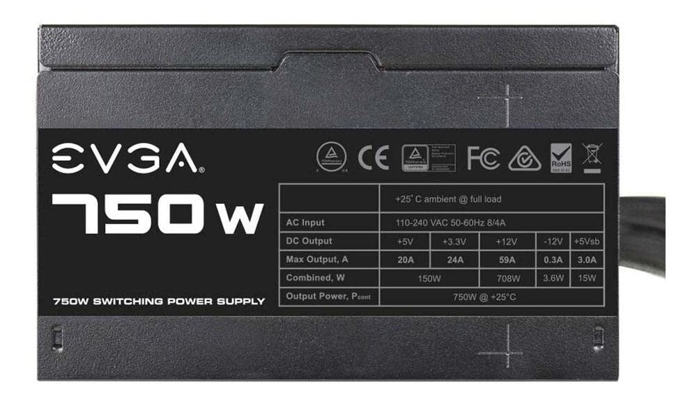 EVGA 750 N1, 750W, 2 Year Warranty, Power Supply 100-N1-0750-L1