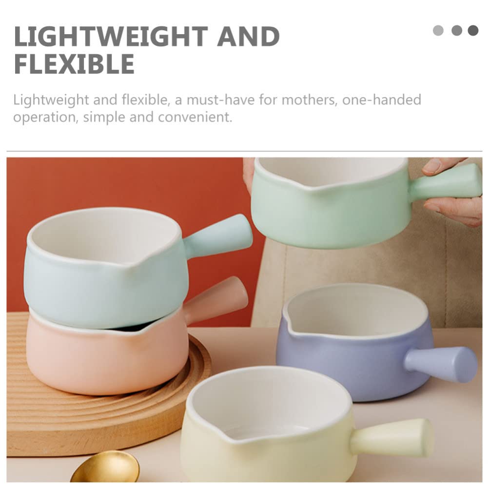 Hemoton Noodle Pot Enamelware Saucepan Butter Melter Stew Pot Small Soup Pot Butter Warmer Pot Stirrer Miniature Saucepan Baby Food Jar Cooking Pot Multifunction Ceramics Coffee Child