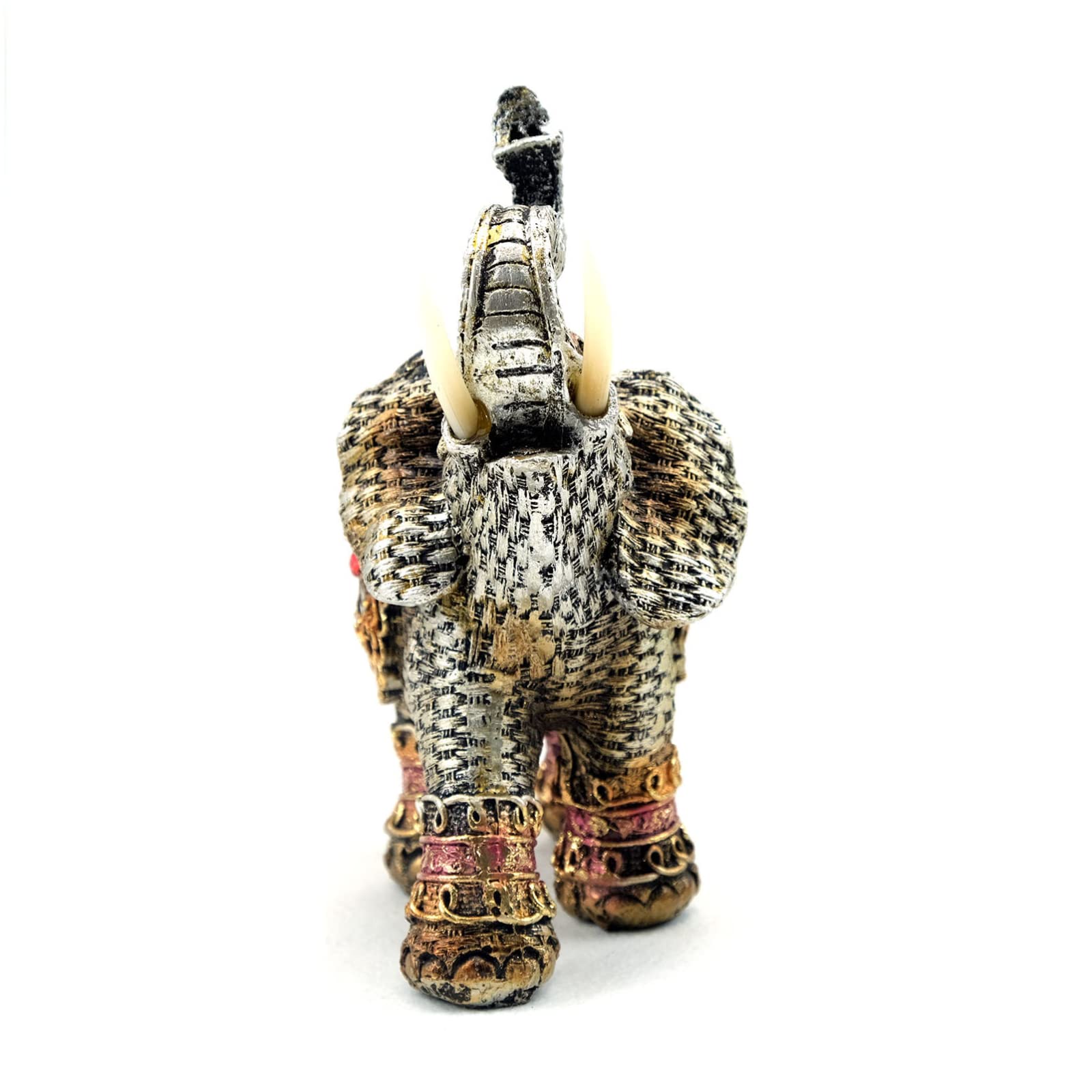 Elephant Statue, Lucky Elephant Statue Sculpture Wealth Figurine Gift Home Decoration (Rattan, Left)