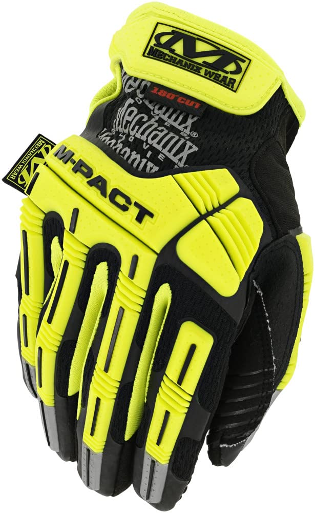 Mechanix Wear: Hi-Viz M-Pact E5 Work Gloves (X-Large, Fluorescent Yellow)