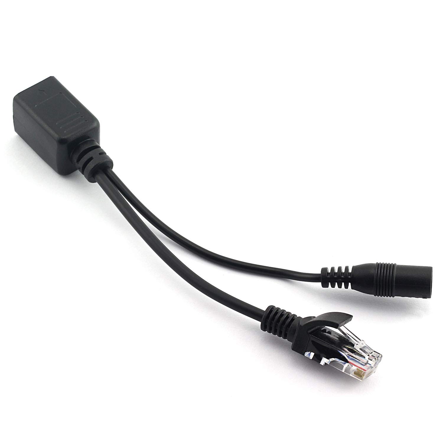 RuiLing 2 Pairs POE Network Adapter Cable with 5.5x2.1mm DC Connector RJ45 Injector + POE Splitter DC Passive Power Over Ethernet for IP Camera System