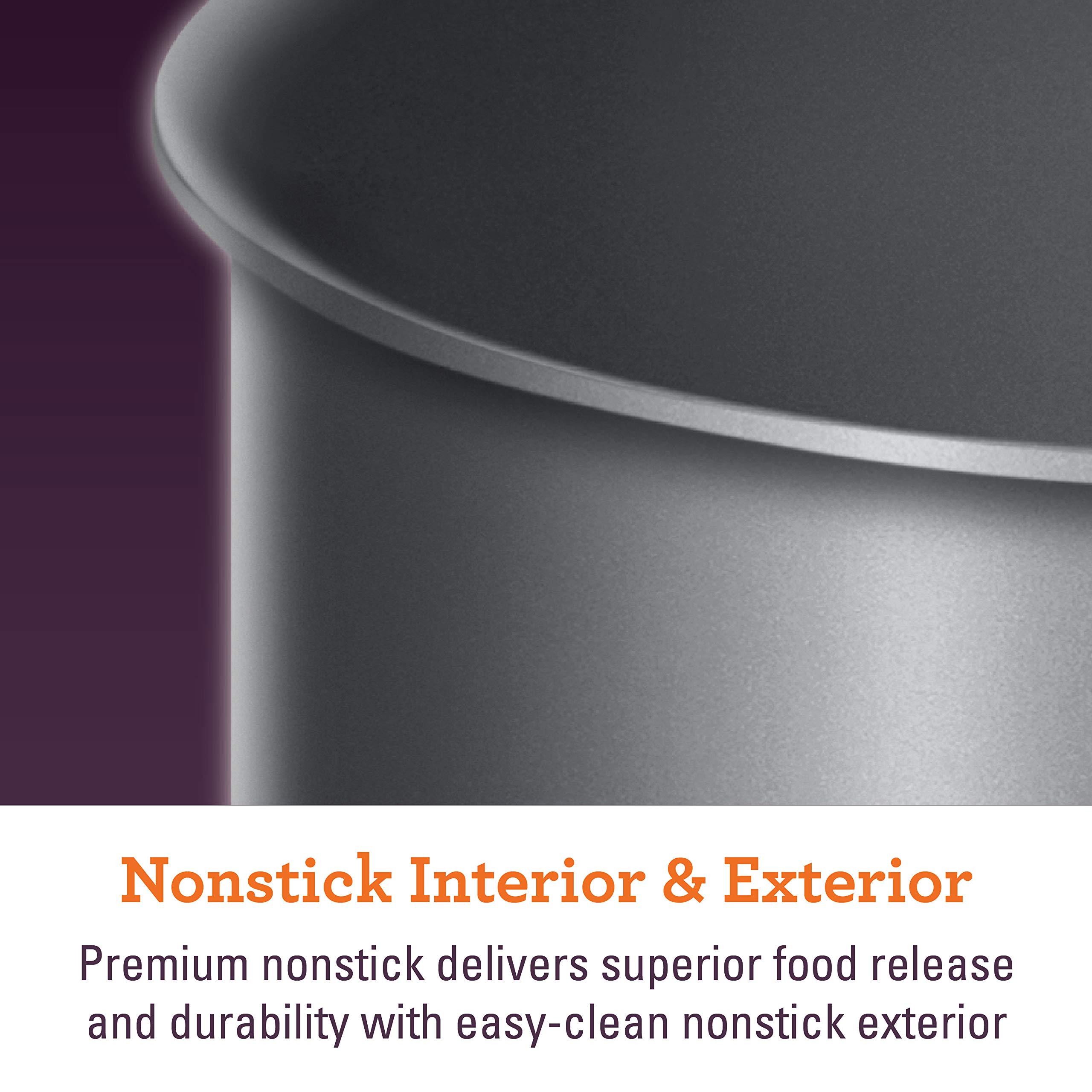 Breville Thermal Pro Hard Anodized Nonstick Sauce Pan/Saucepan/Saucier with Lid, 2.5 Quart, Gray