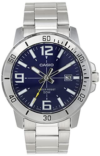Casio MTP-VD01D-2BV Men's Enticer Stainless Steel Blue Dial Casual Analog Sporty Watch
