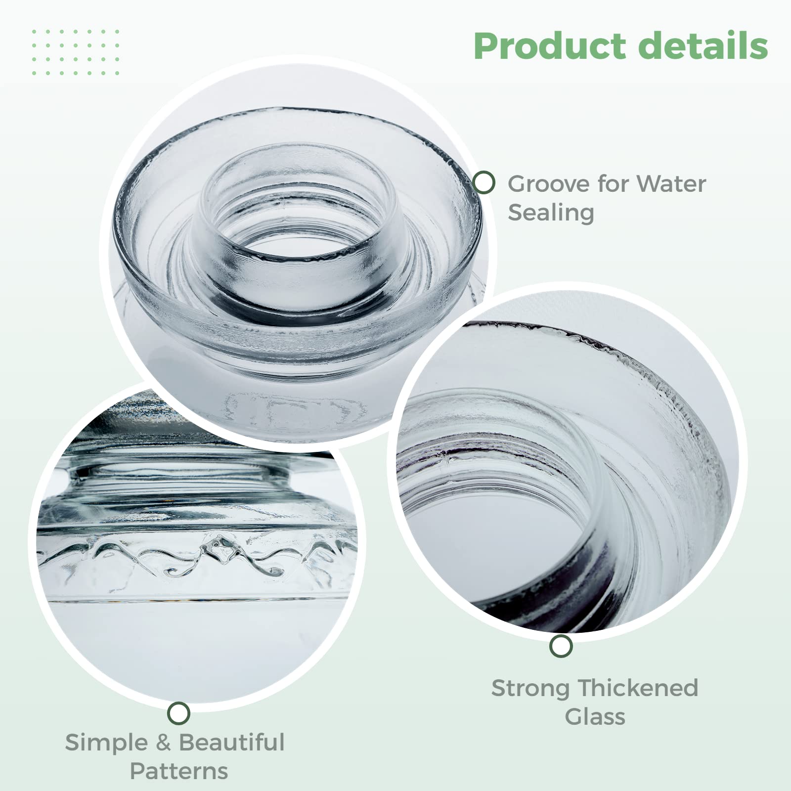 Anjetan 1.5L/2.5L/4.5L Glass Fermenting Jar, Large Capacity Sealed Pickle Jar, (A 1.5L/52oz)