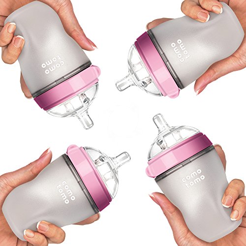 Comotomo Growing Baby Bottle Set Pink