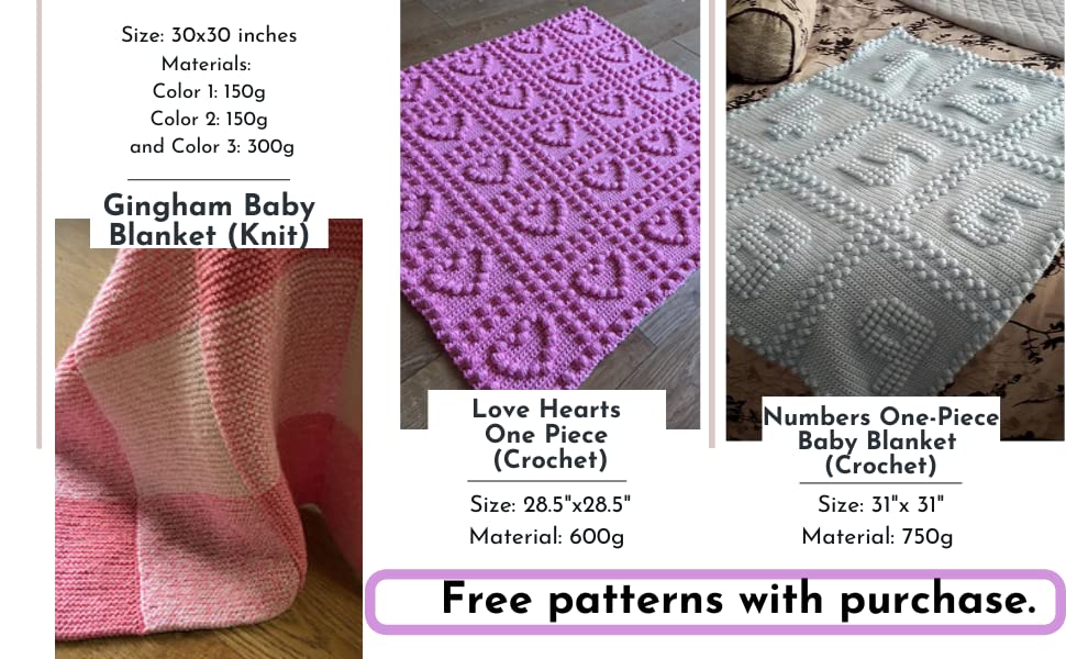Cotton to The Core Knit & Crochet Heather Yarn, Soft for Babies, (Free Patterns), 6 skeins, 852 yards/300 Grams, Light Worsted Gauge #3 (Jean Blue)