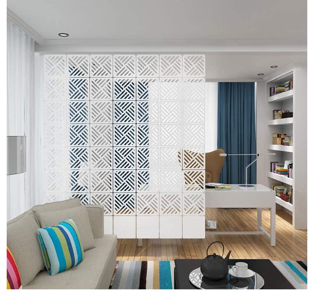 BMIDRUT 12Pcs/Set Hanging Room Divider White DIY Panel Screens Partition Wall Dividers Room Decorative with All Accessories 11.4x11.4 Inch (M6)