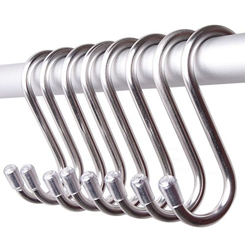 GCA 20 Pack 304 Stainless Steel Heavy-Duty Medium S Shaped Hooks Kitchen Hooks Hanging Hooks for Kitchen, Bathroom, Bedroom, Office …