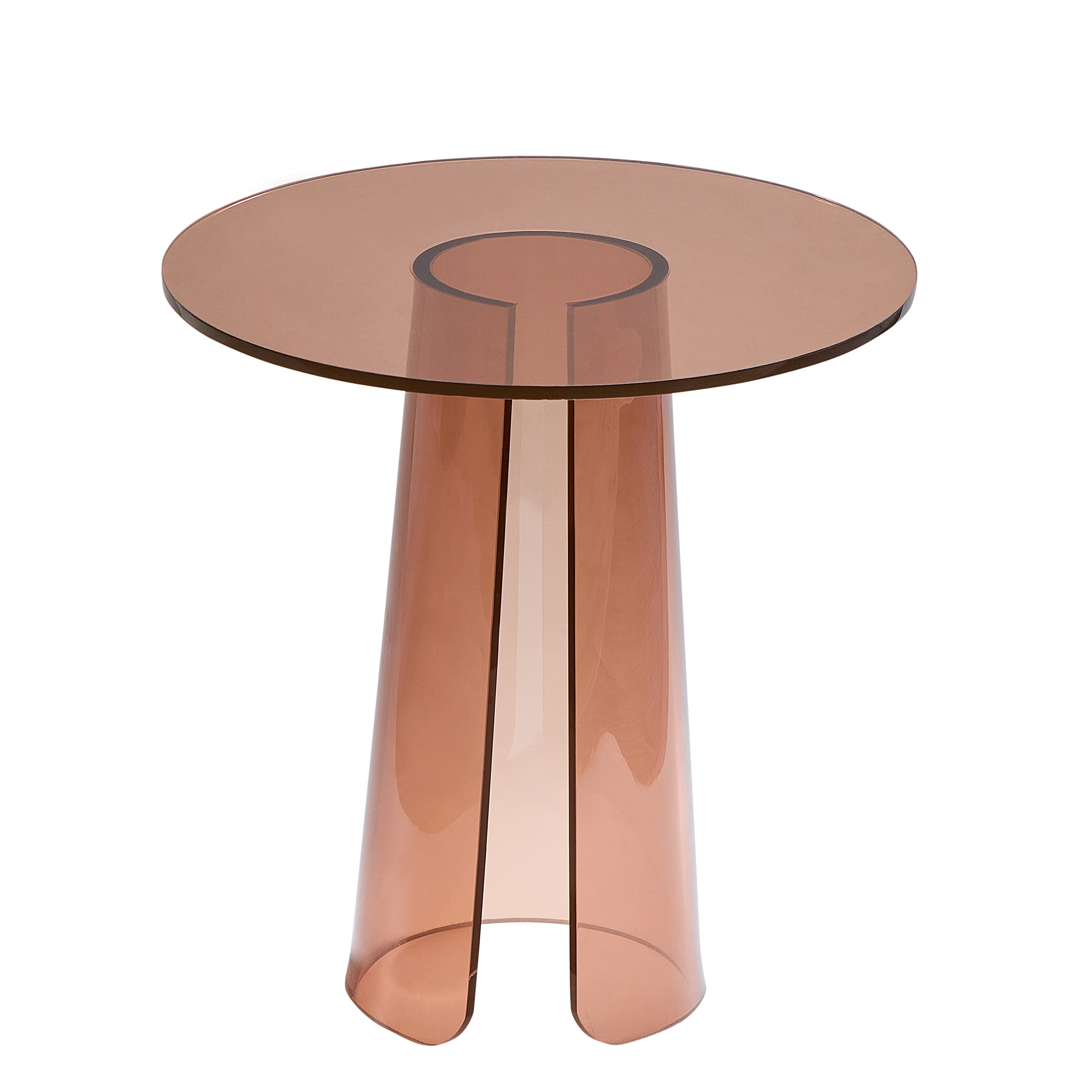 ACRYLCASE Acrylic Furniture Table End Side Round Shape Small Size Coffee Table (Blue Transparent, 15x15x15''H)