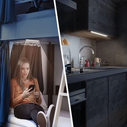 DWEPTU LED Under Cabinet Lighting, Under Cabinet Lights with USB Powered Under Cabinet Lights for Closet Light Bar Under Counter Lighting Work Tables Student Dormitory (Include AC Power Plug)