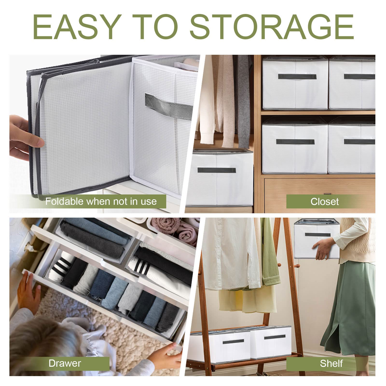 Hayousui PP Wardrobe Clothes Organizer and Storage: Drawer Closet Organizers for Folded Clothing Large Compartment Storage Box Clothe Shelf for Jeans T-shirts Underwear Pants Thick Sweat (9 Grids)