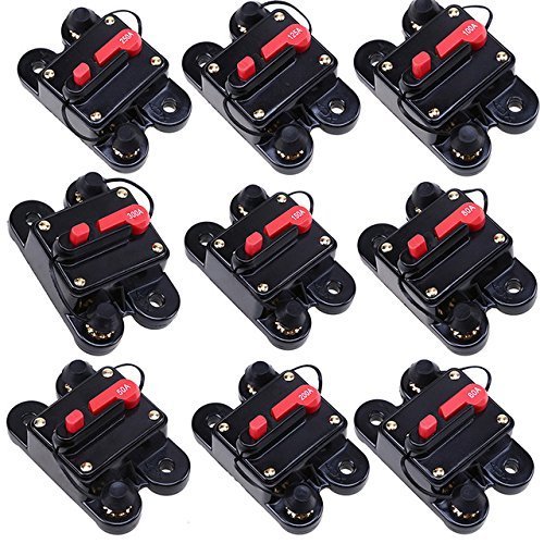 ANJOSHI Circuit Breaker 150amp 50A-300A with Manual Reset Home Solar System Fuse Holder for Car Audio and Amps Protection 12V-48V DC Reset Fuse Inverter Replace Fuses