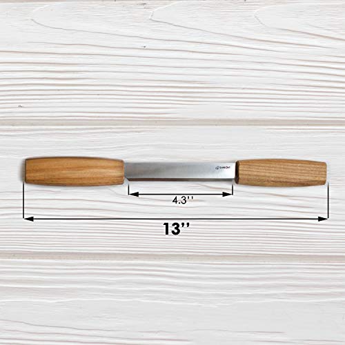 BeaverCraft DK2s Draw Knife with Leather Sheath Woodworking Tool 4.3" Drawknife Wood Carving Tools Wood Draw Knife Woodworking Whittling Tools