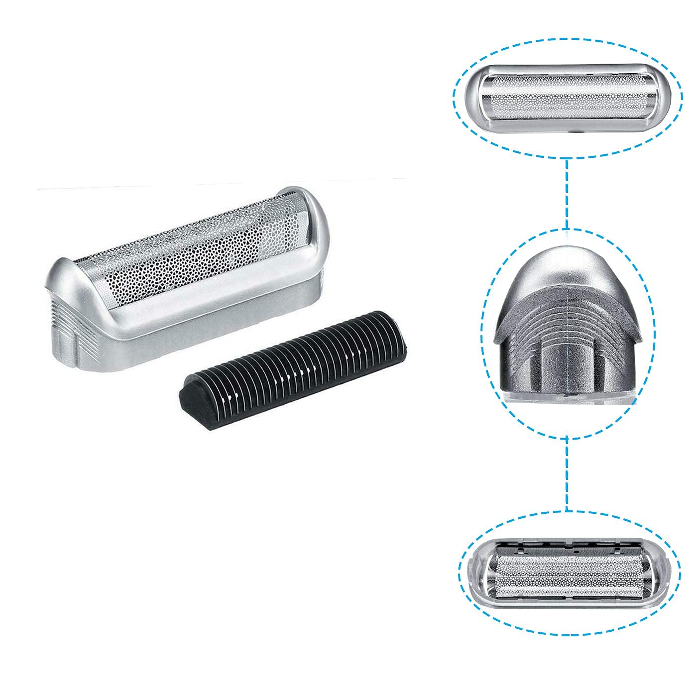 5S Foil Screen & Cutter for Compatible with Bra-un, Replacement Cutter Blade Head for Compatible with Bra-un Pocketgo Pocket Twist 5609, 370/575 P40 P50 P60 P70 P80