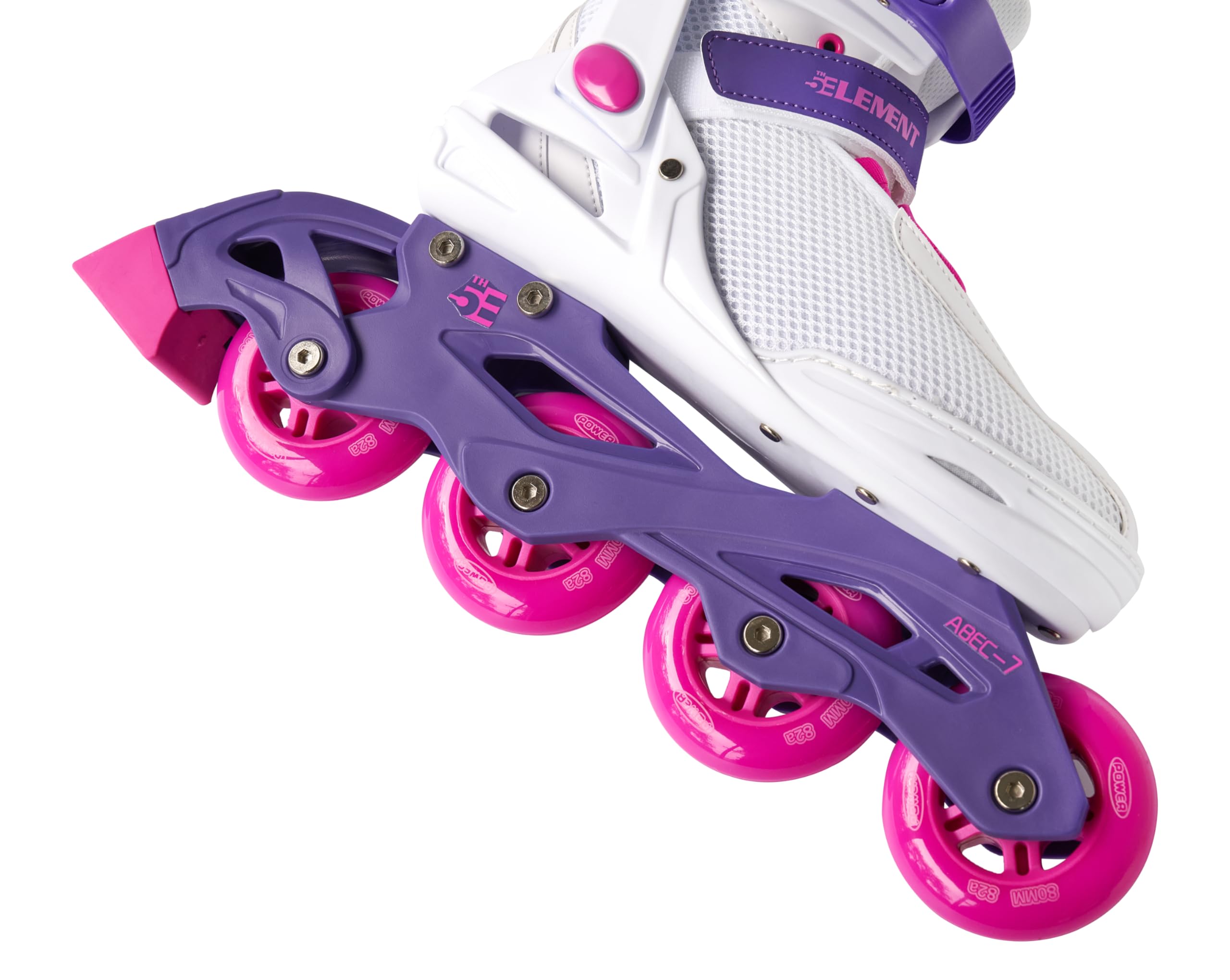 5th Element Lynx LX Inline Skates for Women with Adjustable Strap, 80mm Wheels, and Soft Boot Fit for Skating, Roller Derby, Roller Hockey (9.0-Retro White)