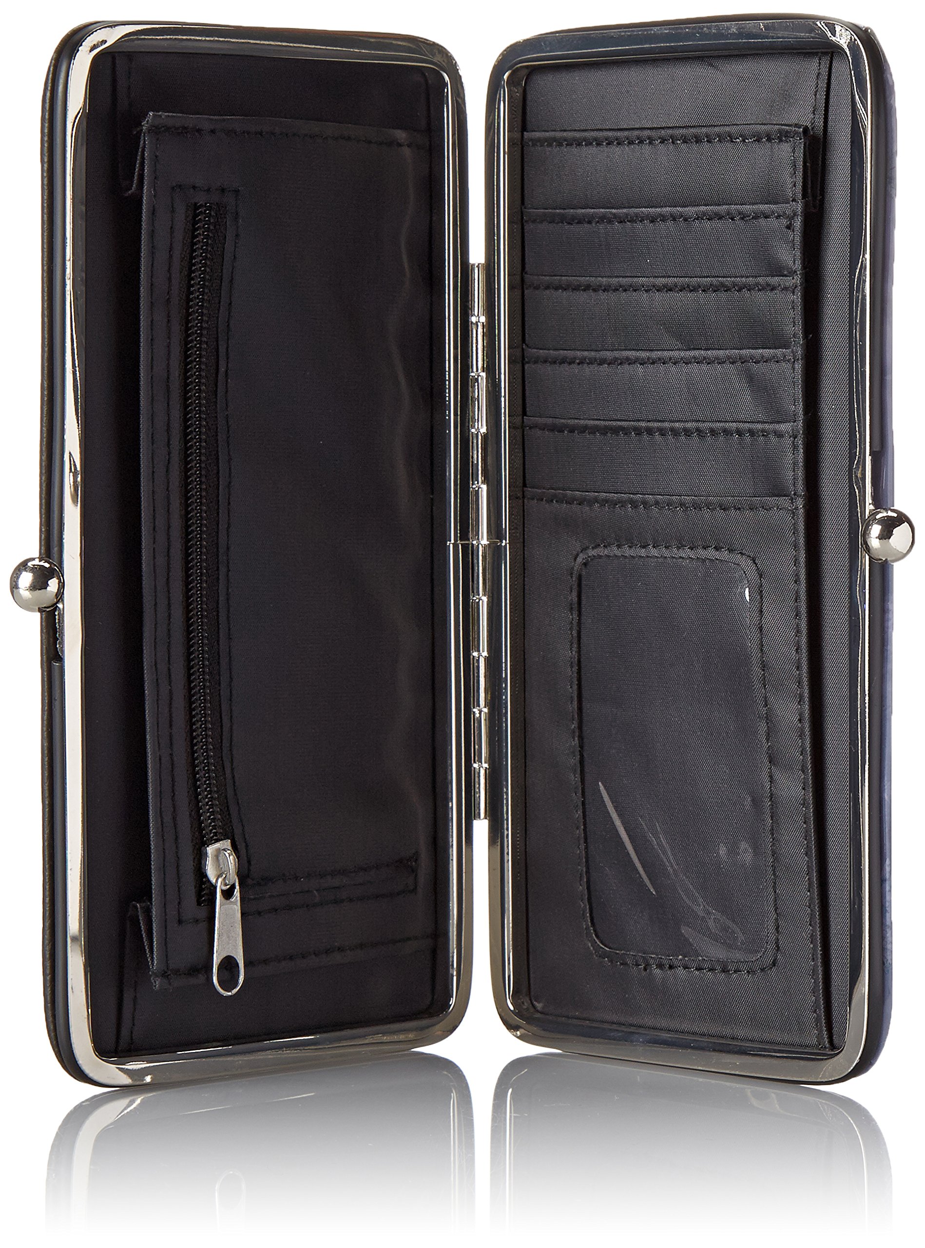 Concept One Handbags Frozen Group Shot Kiss Lock Wallet, Black, One Size