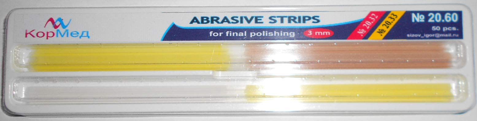 Dental Abrasive Strips for Polishing (Contouring/Finishing/polishing) 50 pcs (Cormed) (3 mm Wide)