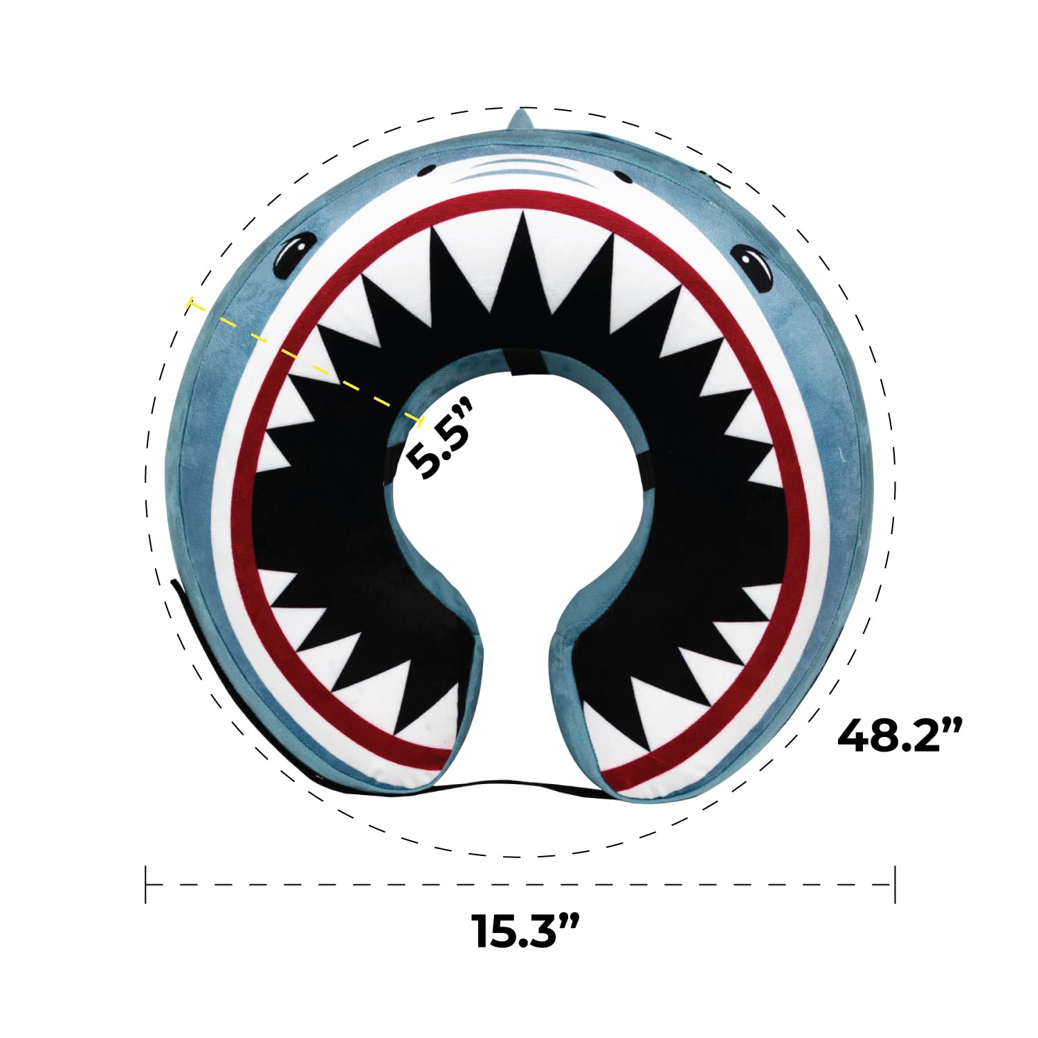 Choola Pet Shark Theme Inflatable Dog Cone Collar (Large) for After Surgery Care Bundled with Pump and Extra Tube