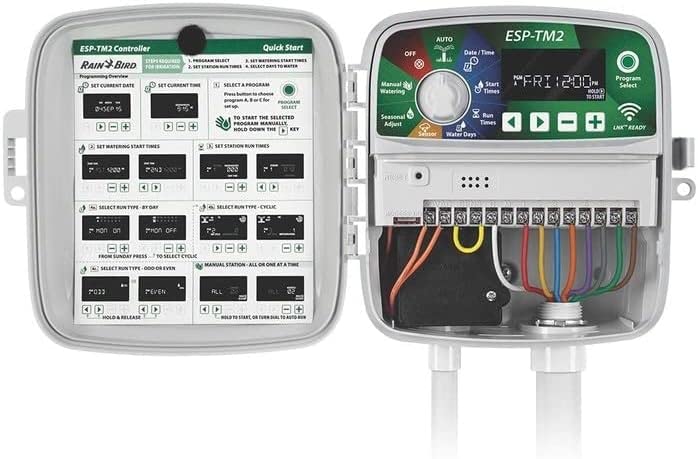 Rain-Bird ESP-TM2 Indoor Outdoor Irrigation WiFi Zone Controller Timer Box and Link Lnk WiFi Mobile Wireless Smartphone Upgrade Module Sprinkler System (4 Zone)