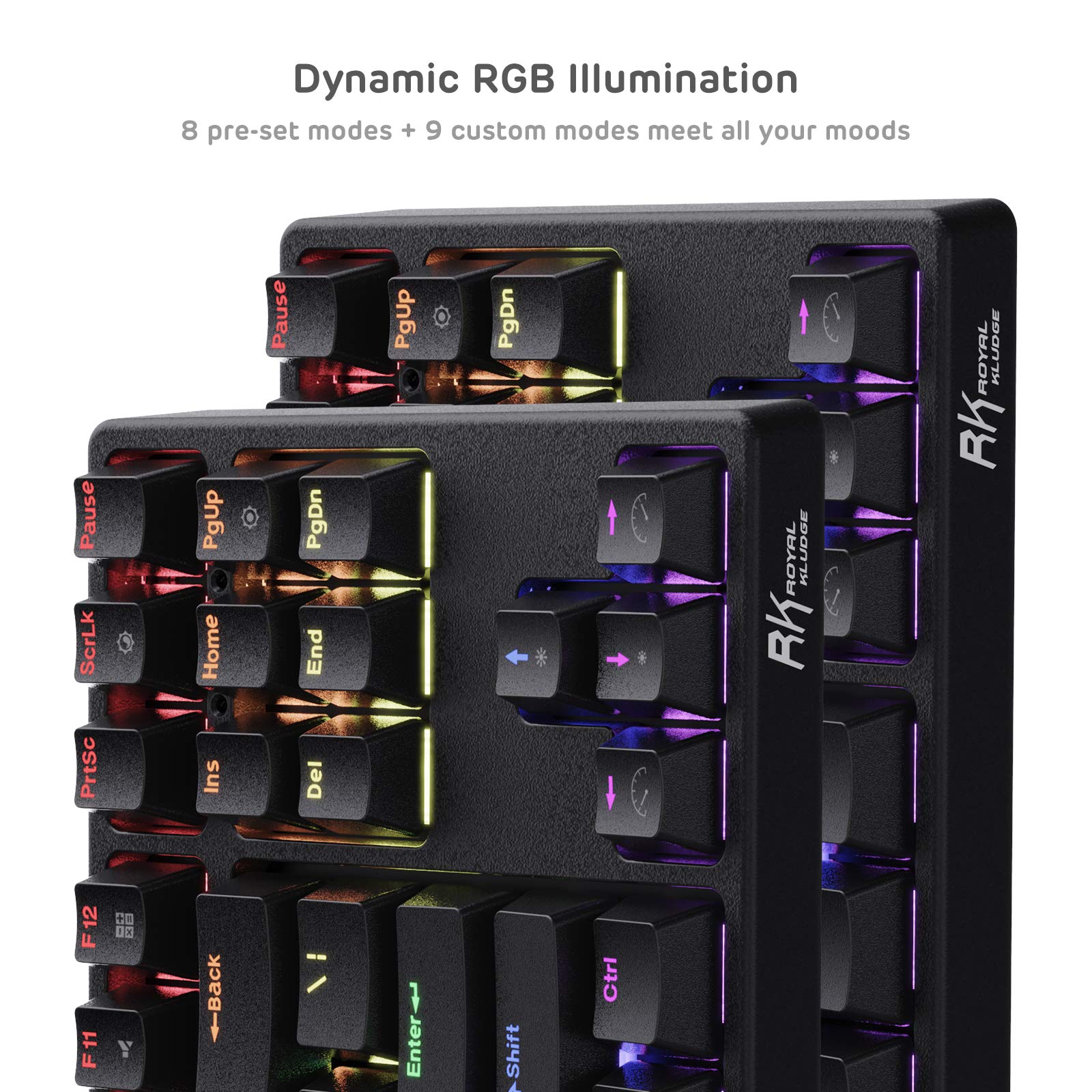 RK ROYAL KLUDGE RK87 Sink87G RGB Wireless TKL Mechanical Gaming Keyboard, 87 Keys No Numpad Tenkeyless Compact 2.4G Wireless Keyboard with Tactile Brown Switches, Exceptional Macro Settings