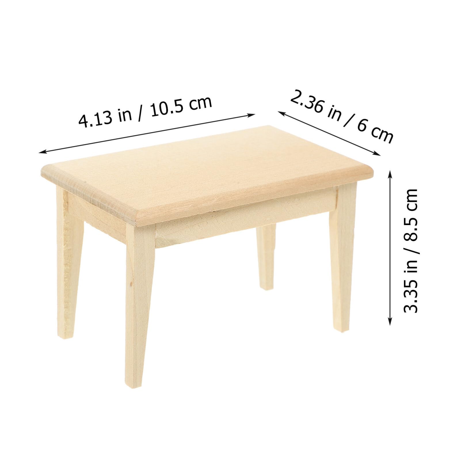 Dollhouse Miniature Dining Table Chair Wooden Furniture Set Miniature Figurines for Kids Decor Ornament Dark Red