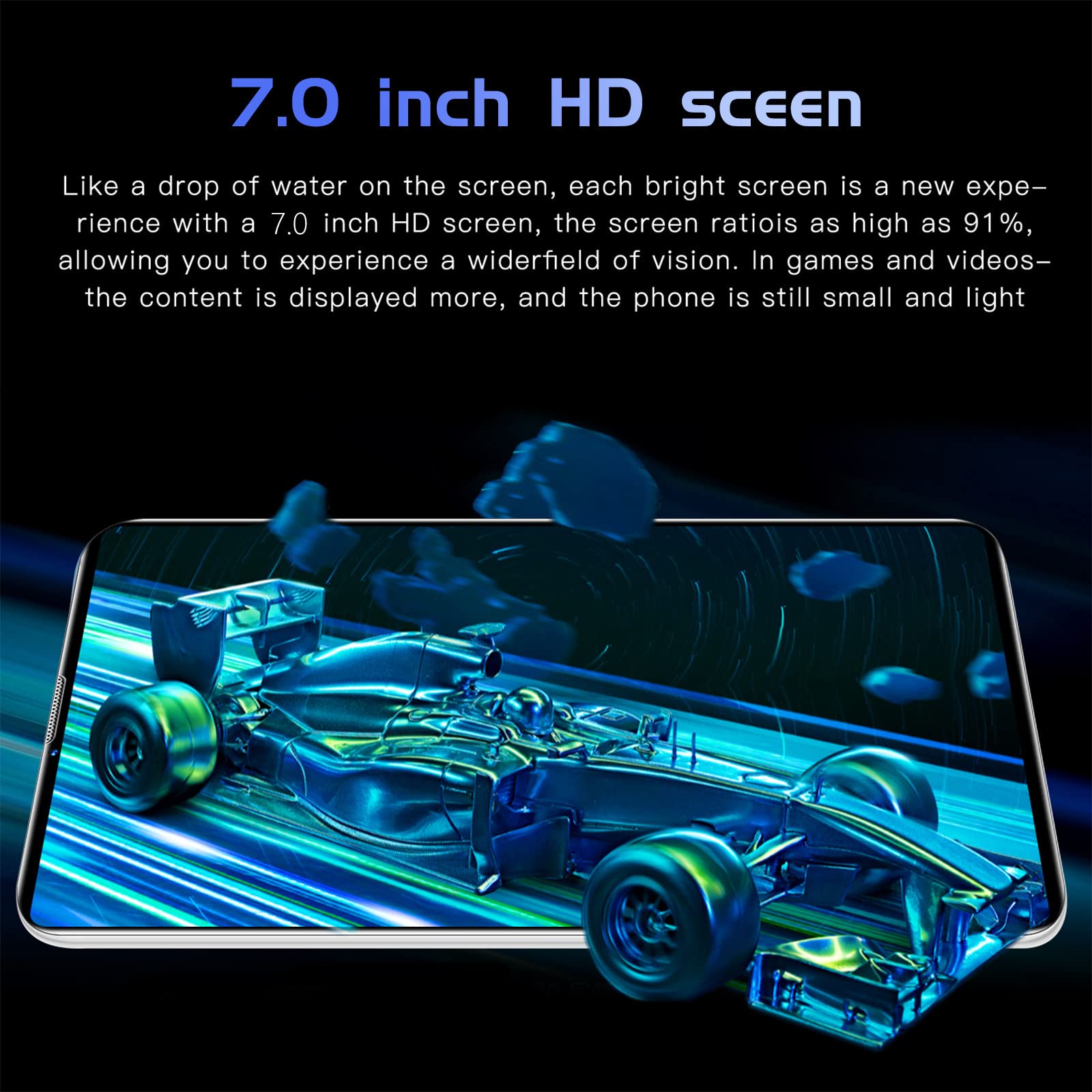 Android Tablet 5.1, All-New Fire 7.0 Inch Unlocked Phablet, 8 mm Thin Body Smart Tablet, Alloy Metal Cover, 1280 X 800 IPS HD Display, Long Battery Life, Dual Camera, 2GB RAM+16GB ROM (Orange)