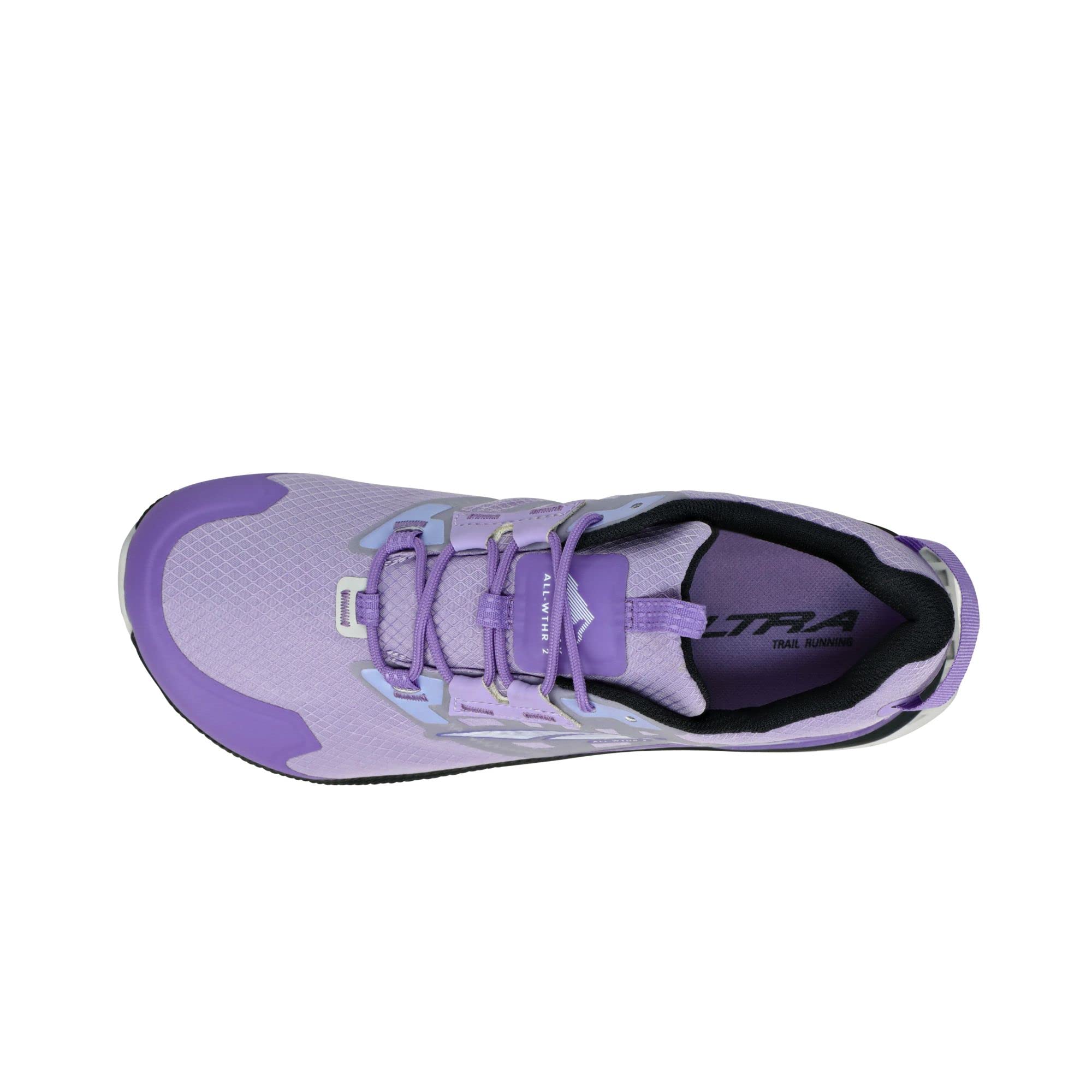 ALTRA Women's AL0A7R7I Lone Peak All-WTHR Low 2 Trail Running Shoe, Gray/Purple - 8 M US