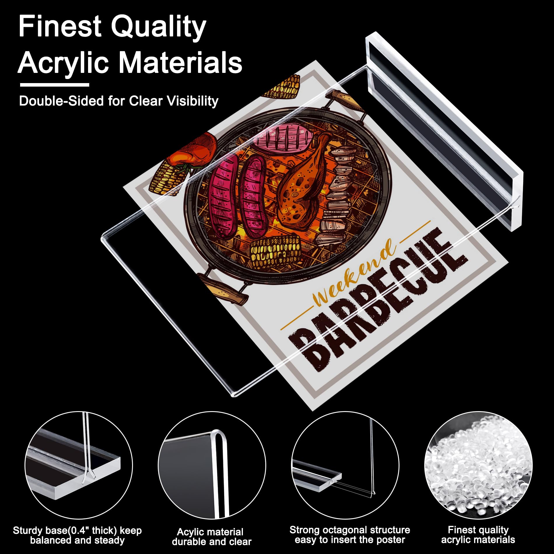 Acrylic Sign Holder 8.5 x 11 Inch 3 Pack, Clear Display Sign Stand for Store Sign Holders, Vertical Double Acrylic Stands, Vendor Booth Display Items