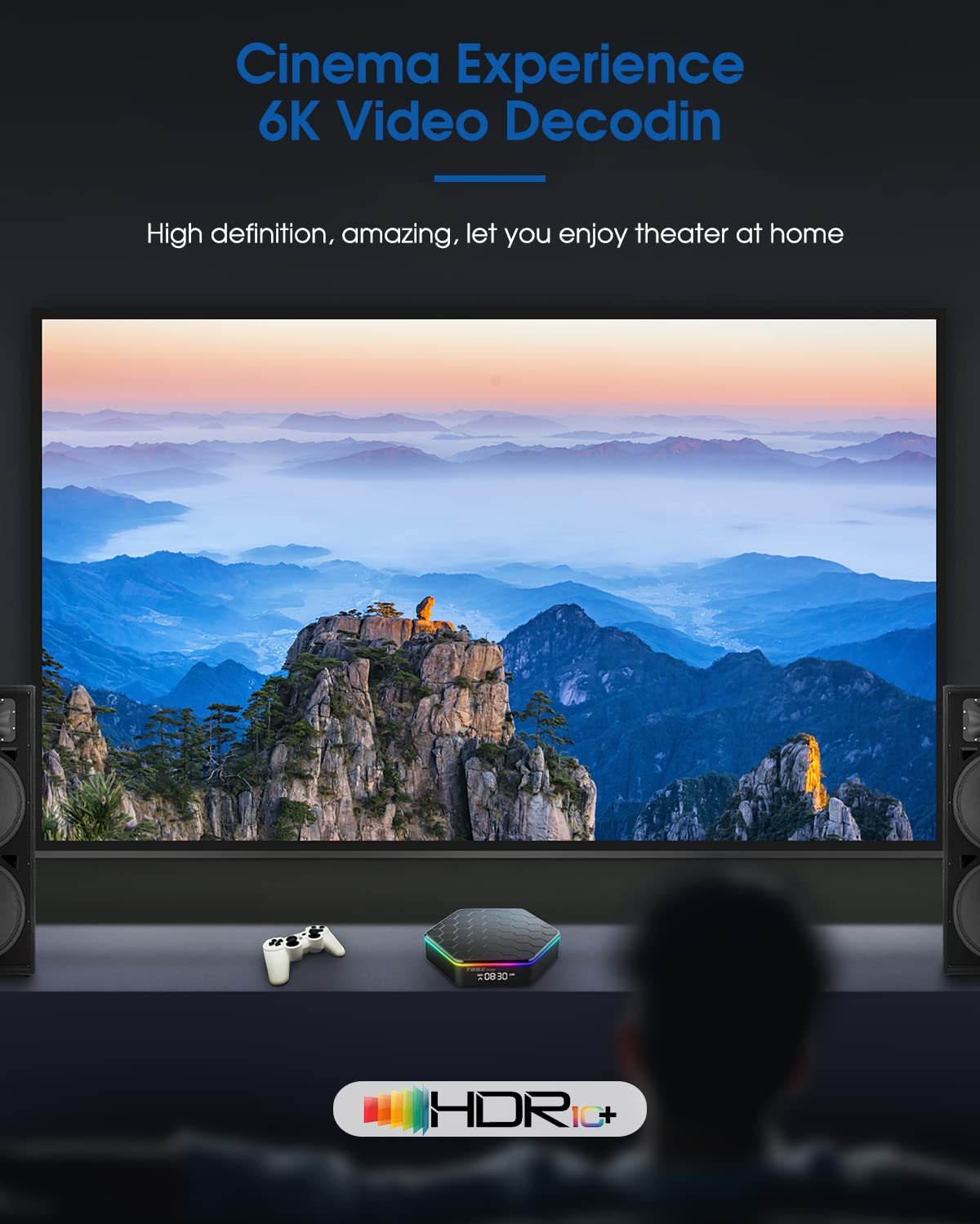 Android TV Box 12.0, T95Z Plus Smart TV Box H618 4GB 32GB Support 2.4G/5.8G WiFi6 Bluetooth 5.0 with Mini Backlit Keyboard Ethernet LAN 3D/6K Video Android Box Set Top TV Box