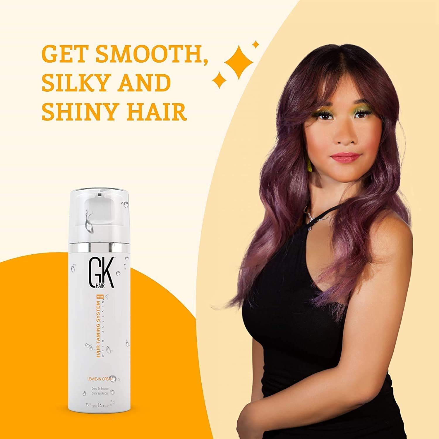GK HAIR Global Keratin Leave In Conditioner Cream (4.4 Fl Oz/130ml) Conditioning Hydrating Smoothing Moisturizing & Frizz Control For Dry Damaged Hair Taming before Swimming or Exercise