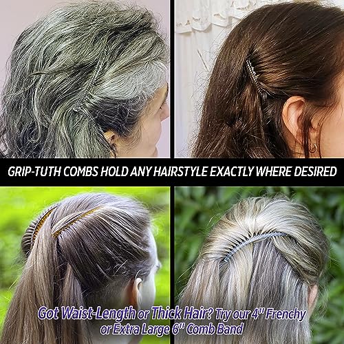 Good Hair Days Grip-Tuth Shorty Combs - Decorative & Styling Combs for Fine and Thin Hair (Crystal, 2 Count - 1 3/4 inch)