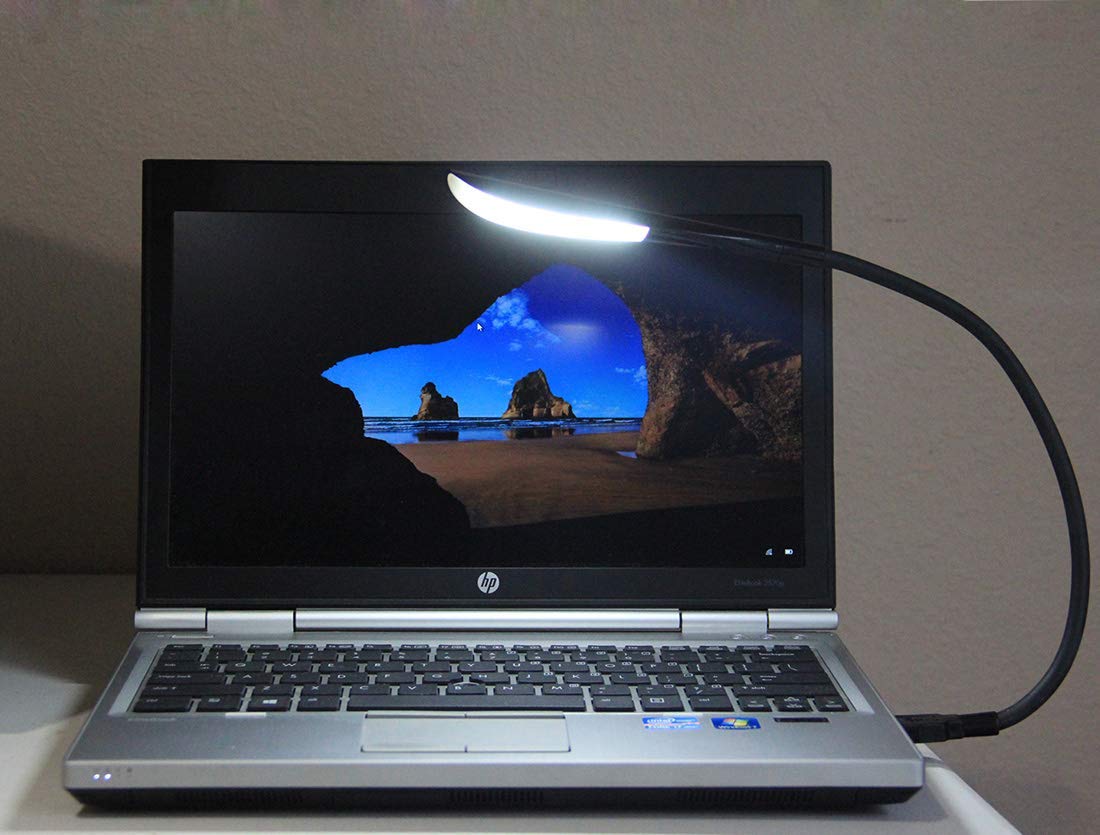 i2 Gear USB Reading Lamp with 14 LEDs Dimmable Touch Switch and Flexible Gooseneck for Notebook Laptop, Desktop, PC and MAC Computer + On/Off Setting (14 LED, Black)