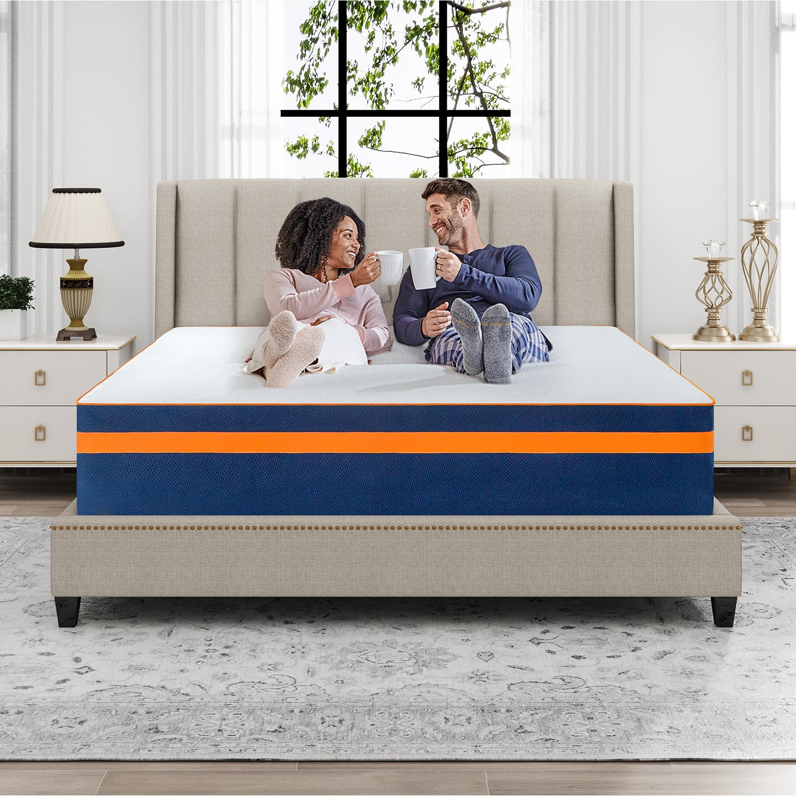 Memory Foam Mattress 14 Inch Queen Size, Medium Firm Cool Gel Foam Mattress with Breathable Soft Fabric Cover, CertiPUR-US Certified, Made in USA, Supportive & Pressure Relief Mattress