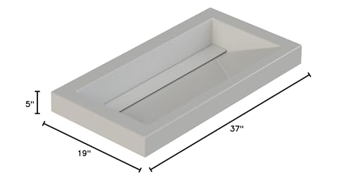 Liftbridge Kitchen & Bath 37 in. W x 19 in. D x 5 in. H Genova White Cultured Marble Top Sink with optional faucet drill-out guides