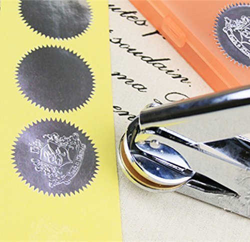 MDLG 100Pcs Blank Metallic Red Embossed Certificate Seals Stickers Scallop Edge Embossed Certificate Seals Stickers Stamp Sealing Certificate Self-Adhesive Seal Sticker