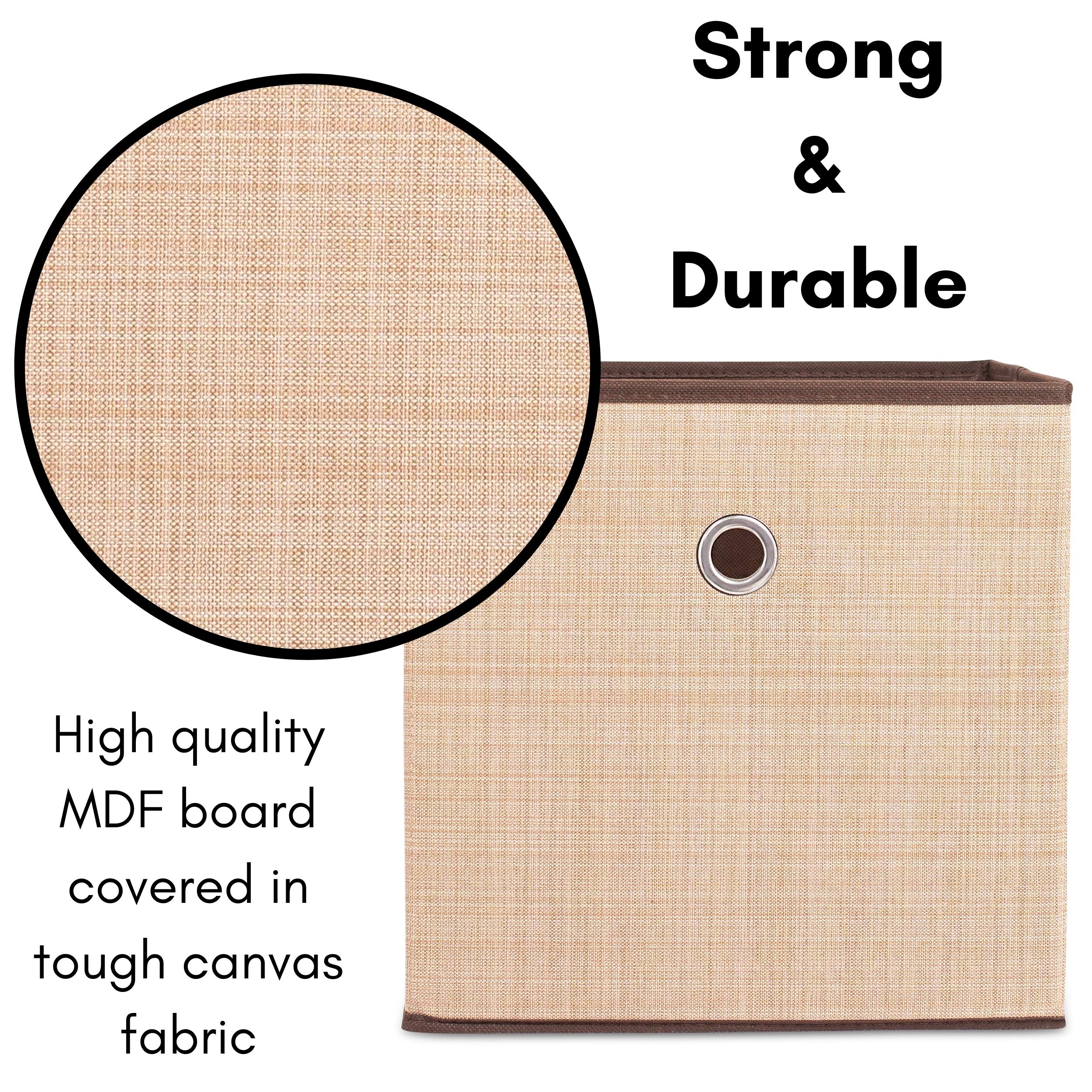 Internet's Best Canvas Storage Bin - 2 Pack - Brown - Box Container